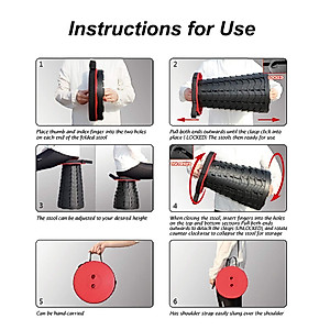 Deer's Life Portable Collapsible Stool with Cushion Pad, Retractable Folding Telescopic Camping Seat for Adults, Small Lightweight Sturdy Adjustable Stools for Travel,Kitchen,Garden,Fishing