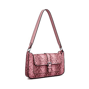 S-ZONE Genuine Leather Shoulder Bags for Women Hobo Purses Handbags Snakeskin Small Retro Classic