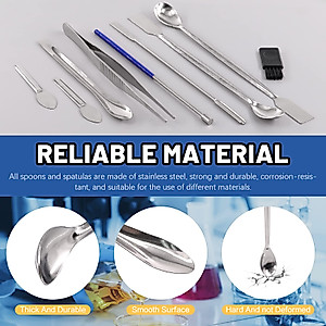 Glarks 14Pcs Capsule Filling Micro Lab Spoon Kits Sampling Spoon Mixing Spatula Laboratory Tiny Mixing Spatula Powders Tamper Tool for Powders Gel Cap Capsule Filler