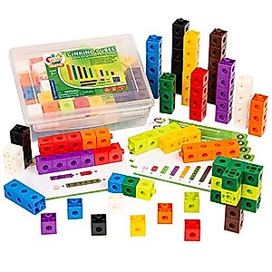 Kids First Math: 100 Linking Cubes Math Kit w/Activity Cards | Develop Skills in Counting, Sorting, Sequencing, Graphing, Measuring | Visual Hands-on Math for at-Home or Classroom Learning Ages 3+