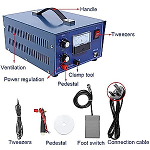 HPDONM 300W Jewelry Pulse Welding Machine Portable High Power Spot Welder DX-50A,Welding Range: 0.6-1.2MM, for Gold Silver Platinum Palladiu