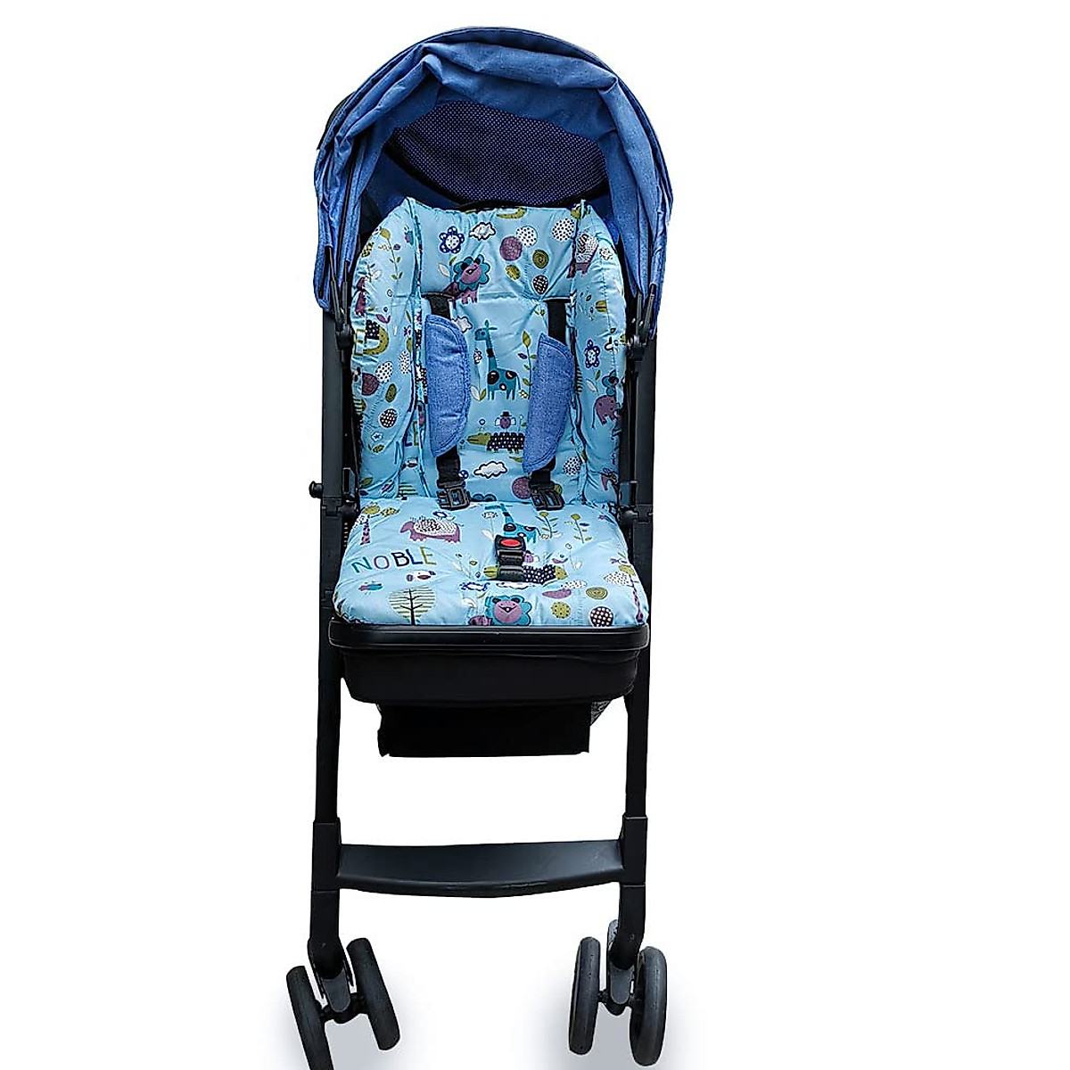 twoworld High Chair Cushion, Large Thickening Baby High Chair Seat Cushion Liner Mat Pad Cover Breathable (Blue Animal)