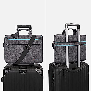 DOMISO 14 inch Laptop Sleeve Shoulder Bag Water-Resistant Protective Messenger Bag Business Briefcase Handbag for 14" Notebook/Lenovo ThinkPad E480 Yoga 920/13.5" Microsoft Surface Book, Blue