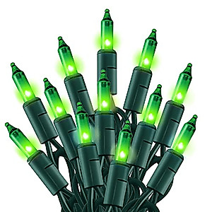 Dazzle Bright Green Christmas Lights with Green Wire, 33FT 150 Count Incandescent Christmas Tree String Lights with UL Certified Christmas Decorations for Indoor Outdoor Xmas Yard Party Decor