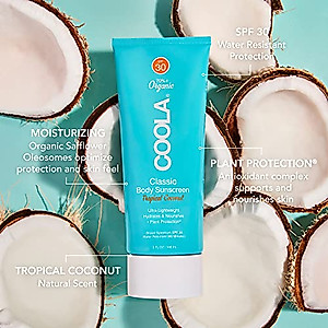 COOLA Organic Sunscreen SPF 30 Sunblock Body Lotion, Dermatologist Tested Skin Care For Daily Protection, Vegan And Gluten Free, Tropical Coconut, 5 Fl Oz