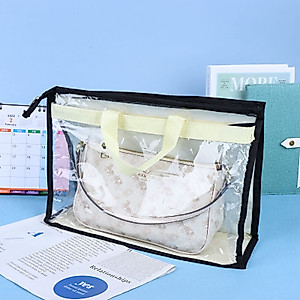 Droutti 8 Pack Handbag Dust Bags Transparent Hanging Purse Organizer Wallet Storage Bag 4 Sizes Clear Handbag Organizer Dust Bags for Closet Shelf