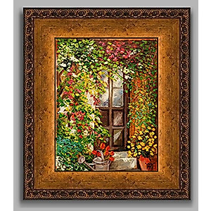 (SOLD) Red Tulips - old garden by internationally renown painter Yary Dluhos.