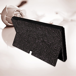 BelugaDesign Rose Switch Skin | Pastel Sticker Wrap Vinyl Decal | Flower Valentine Cute Compatible with Nintendo Switch (Switch OLED, Black)