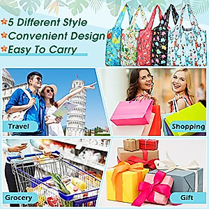 15 Pack Reusable Grocery Bags 50LBS Foldable Grocery Shopping Bags Nylon Tote Washable Bag with Handles Large Waterproof Tote()