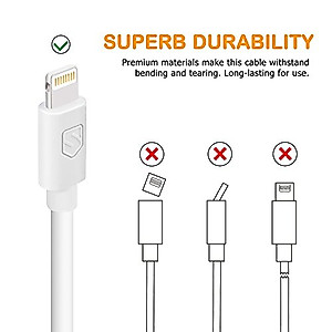Sundix iPhone Charger, 5 Pack 6ft Lightning Cable iPhone Charging Syncing Cord Charger Cable Compatible iPhone X 8 8Plus 7 7Plus 6S 6Splus 6 6Plus SE 5 5S 5C More