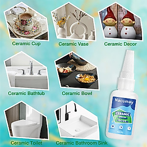 Ceramic Glue - Ceramic Glue for Pottery, Ceramic Glue Repair Instant Super Glue for Pottery, Porcelain, Glass, Plastic, Metal, Rubber and DIY Craft