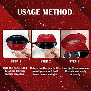 DAGEDA 3 Colors Lazy Lipstick, Pearl Lipstick Magic Color Changing Lipstick, Labiales Magicos Long Lasting Moisturizing Lipstick, Not Fade Lip Shape Lipstick for Lazy People（Color A）