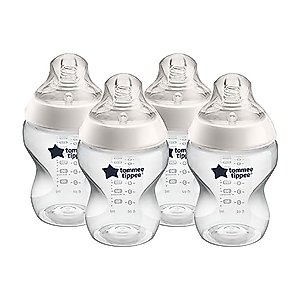 Tommee Tippee Closer To Nature Baby Bottles Slow Flow Breast-Like Nipple With Anti-Colic Valve (9oz, 4 Count)