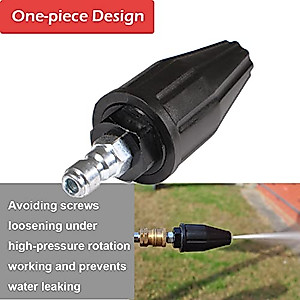 YAMATIC Pressure Washer Tips Turbo Nozzle, 360° Rotating Spray Turbo with 5 Spray Nozzles, 3000 PSI Max 3500 PSI with 1/4 inch Quick Connector for Cleaning Brick, Concrete Surfaces(4.0 GPM)
