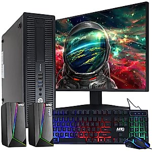 HP Elite 800G1 Desktop Computer PC, Intel Core i5 4th Gen Processor, 8GB RAM, 1TB, HDD, MTG New 22 inch Monitor, RGB Speaker and Keyboard Mouse, WiFi Windows 10 Pro 64-Bit (Renewed)