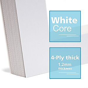 Egofine 5x7 White Picture Mats Pack of 14, Frame Mattes for 4x6 Pictures, Acid Free, 1.2mm Thickness, with Core Bevel Cut