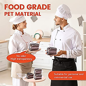 DODHEG 120 PCS Plastic Cake Containers, Clear Hinged Plastic Containers, Clear Plastic Take out Containers, with Bring 120 Sealing Stickers, for Home Bakery and Cafe (5.5x4.2x3 inches) Triangles.