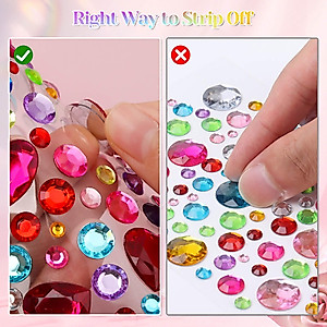 ROADPLUM 4100Pcs Gem Stickers for Crafts, 10 Sheets Self Adhesive Gemstones Pearl Jewels Stickers for Kids Crafts, Stick on Gems Pearls for Hair, Bling Rhinestone Stickers for Decoration