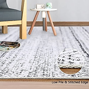 RUGSREAL 9 x 12 Boho Area Rug Machine Washable Area Rug Modern Moroccan Large Carpet Non-Slip Low Pile Area Rug for Home Office Living Room Bedroom, 9' x 12'