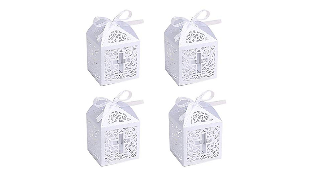 Sohapy 50Pcs Baptism Favor Boxes for Baby Showers