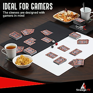 Strategic Fit Premium Snug Fit Clear Card Sleeves for Games - 500 Trading Card Sleeves - Standard Size Card Protector Sleeves - Ideal as MTG Card Sleeves - Soft Plastic Card Sleeves for Collectors