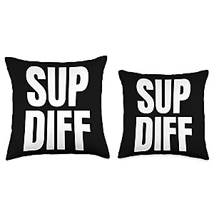 Diff Things Tees Co Sup Diff Support Difference Gaming Funny Meme Throw Pillow, 16x16, Multicolor