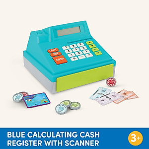 Battat – Toy Cash Register For Kids, Toddlers – 48Pc Play Register With Toy Money, Credit Card – Blue Calculating Cash Register – Pretend Play Toy – 3 Years + – Blue Calculating Cash Register