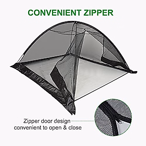 GROWNEER 14x10 Feet Pond Netting for Leaves, Pond Covers with Zipper with 4 Ropes, 8 Stakes, Storage Bag, Fiberglass Poles, Suitable for Pond Pool, Garden and Vegetables