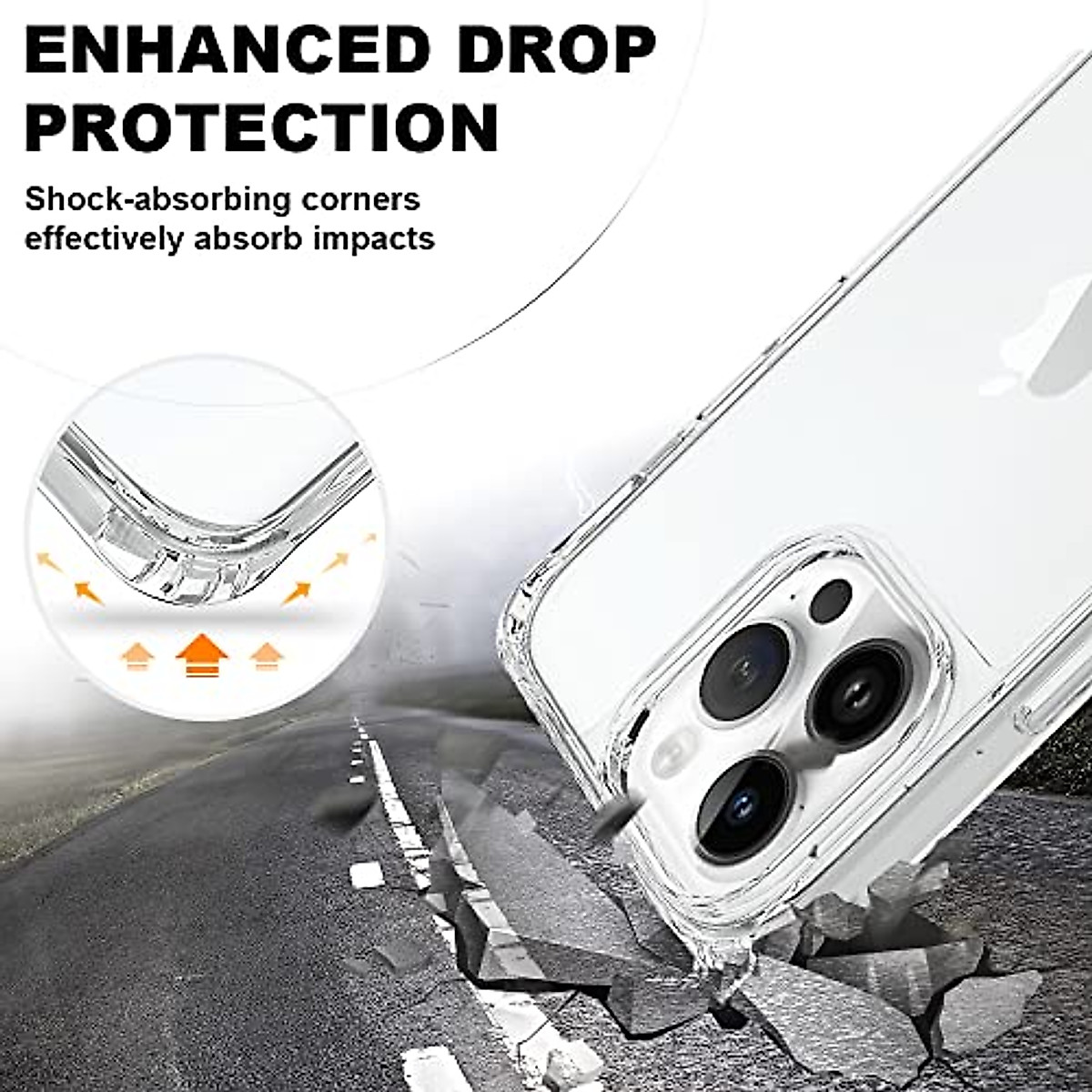 FOQENCCI Clear Case for iPhone 14 Pro Max Crossbody Case,Transparent TPU + Hard PC Anti-Scratch Shockproof Phone Case with Adjustable Lanyard Neck Strap 6.7 inch