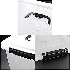Cand 12 Quart Plastic Lidded Storage Bin with Black Handle, Latching Boxes Set of 1