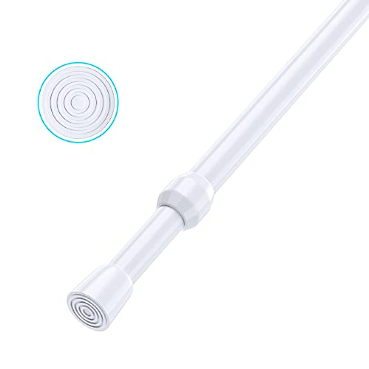 AIZESI 1pcs Tension Curtain Rod Spring Tension Rod Short Curtian Rods No Drilling Expandable Spring Loaded Curtain Tension Rod Adjustable 26 to 39 inch,Best Use Range 28 to 36 inch，White
