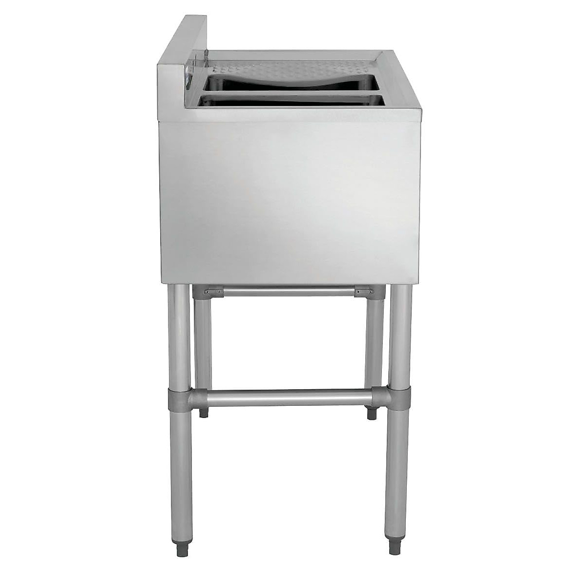 Kratos Commercial Restaurant Sink, 2 Bowl Underbar Compartment Sink w/Faucet and Right Drainboard - 36"x18.75" (29N-116)