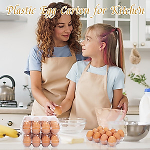 GRRONZEE 120Pack Egg Cartons Cheap Bulk One Dozen Clear Empty Egg Cartons for Chicken Eggs, Reusable Egg Carton for Home Ranch Chicken Farm, Commercial Business Market Display, 3x4 Grids