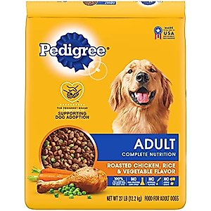Pedigree Complete Nutrition Adult Dry Dog Food Roasted Chicken, Rice & Vegetable Flavor Dog Kibble, 27 lb. Bag