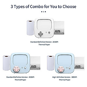 BISOFICE Mini Pocket Photo Printer Portable Thermal Printing Machine 203DPI Wireless BT Connection for Picture Lable DIY Handcraft Instant Printer Sticker Study Work Office Compatible with Android iOS