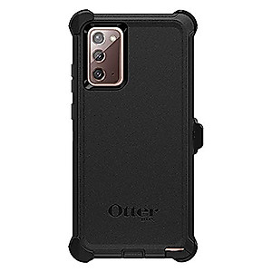 OtterBox Galaxy Note20 5G Defender Series Case - BLACK, rugged & durable, with port protection, includes holster clip kickstand
