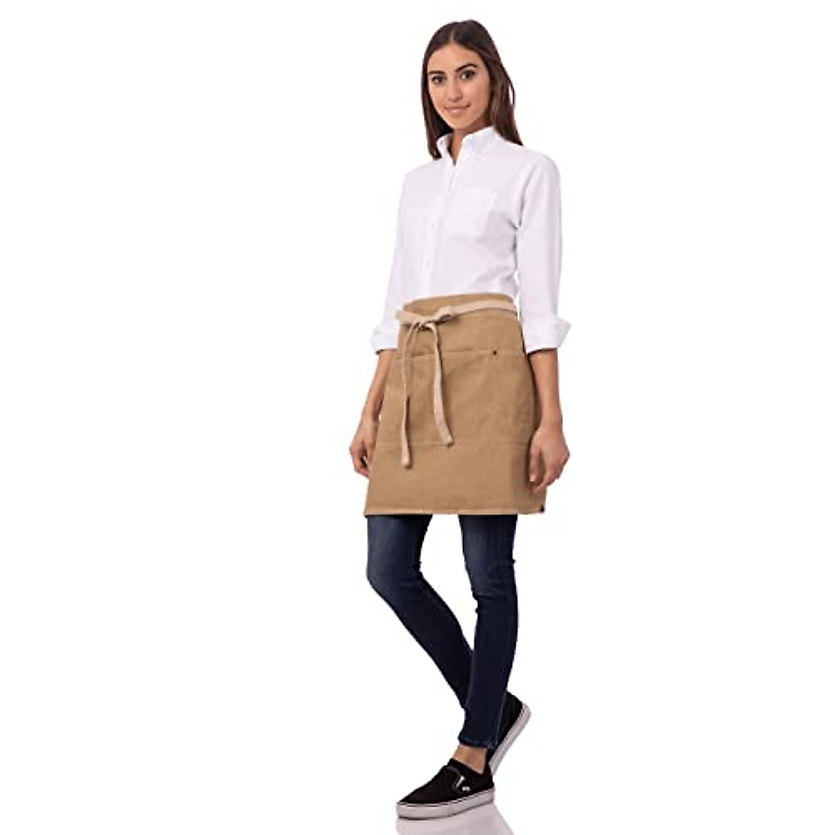 Chef Works Unisex Austin Half Bistro Apron, Natural, One Size