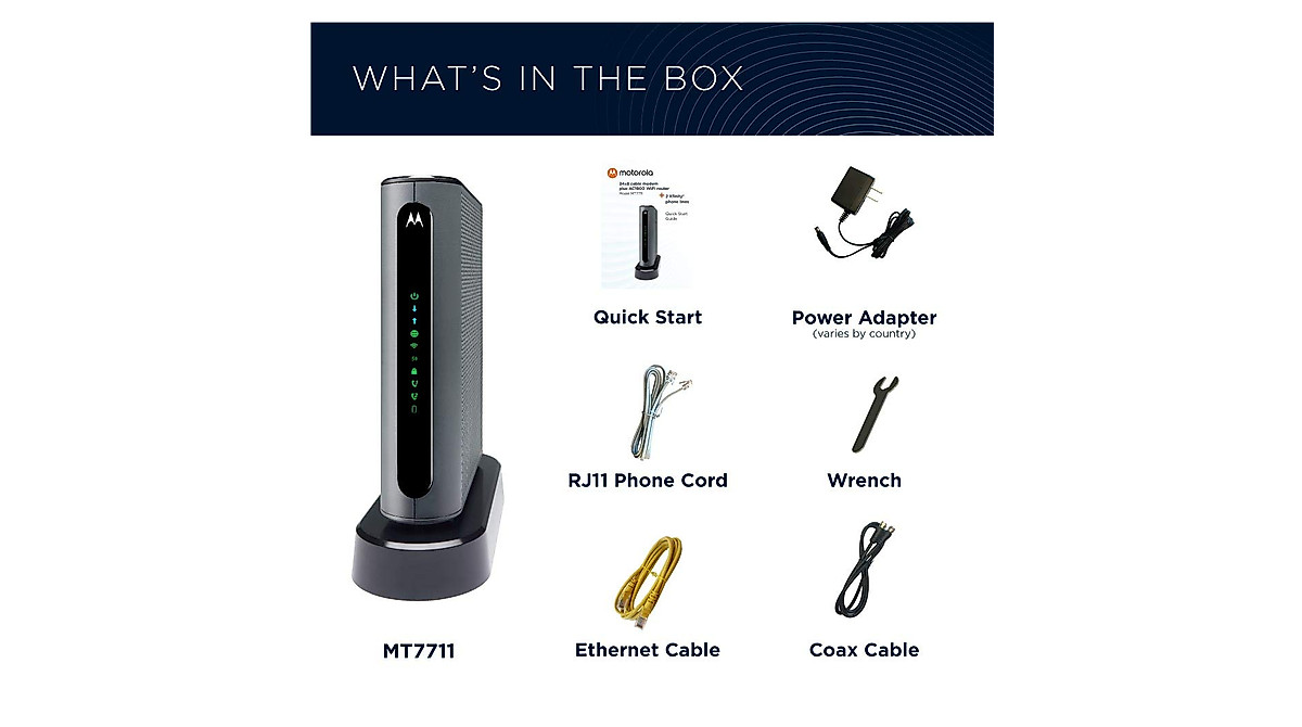 Motorola MT7711 24X8 Cable Modem/Router with Two Phone Ports, DOCSIS 3. ...
