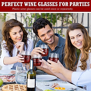 Zhehao 20 Pcs Funny Stemless Wine Glasses 12oz Disposable Party Funny Cups Clear Acrylic Shatterproof Wine Cups Sip Hooray Printed Glasses for Indoor Outdoor Party Beach Wedding Whiskey Cocktail