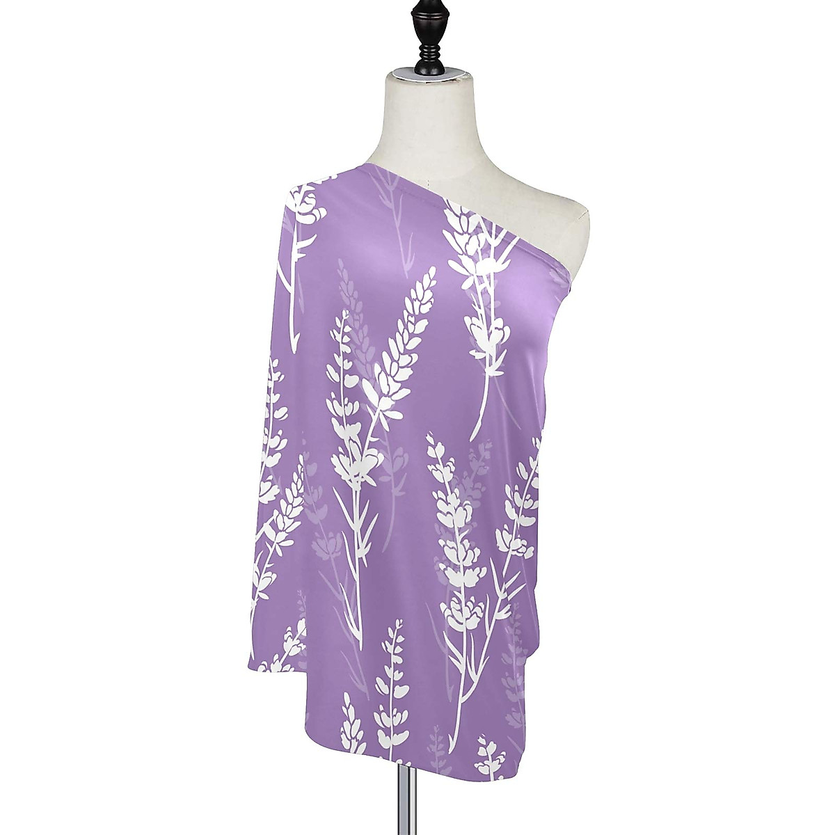 Nursing Cover Breastfeeding Scarf Lavender Flowers Purple- Baby Car Seat Covers, Stroller Cover, Carseat Canopy (2na7a)