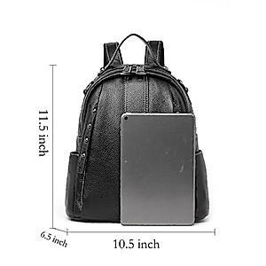 DORIS&JACKY Women Leather Backpack Purse Casual Shoulder Bag Fashion Ladies Satchel Bags (Black.4)