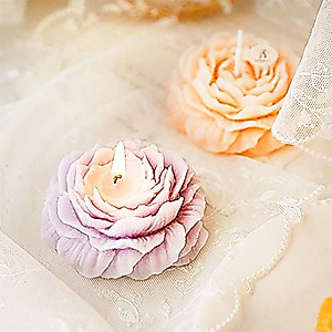 BelugaDesign Peony Rose Candles | Cute Aesthetic Scented Flower Shape Pastel Pink White Purple | Kawaii Soy Wax for Women Gift Set Bundle 4 Pack