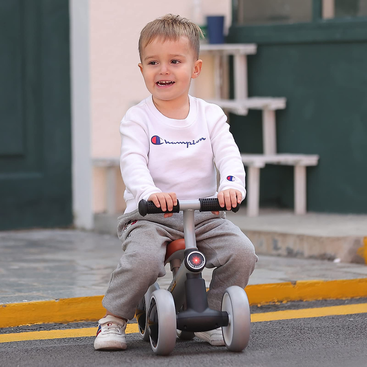 Baby Balance Bike for 1 Year Old Boys Girls Gifts, Baby Bicycle for 10-36 Months, Kids First Bike or Birthday Gift, Riding Toys for Toddlers 4 Silent Wheels No Pedal Bicycle with Steel Frame (Grey)