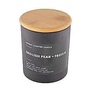 SunSest Scented Candle - English Pear & Freesia - Surprising Gifts -All Natural Soy Wax and 100% Pure Essential