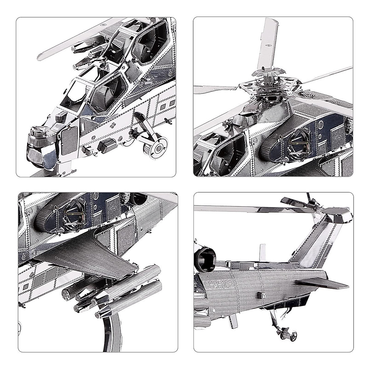 Piececool 3D Metal Puzzle Military Model Kits, 10 Helicopter Airplane Models Kits to Build for Teens Men Hobbies Toys DIY Brain Teaser Puzzles, Great Birthday Gifts, 122 Pcs