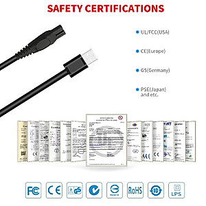 MEROM Replacement Power Cable for Brightup Beard Trimmer, 3.3ft/1m, Black