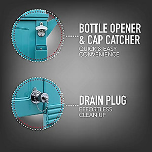 Permasteel PS-203F1-TEAL-AM 80 Quart Portable Rolling Patio Cooler, Teal