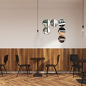 Aneco 6 Pack Acrylic Round Mirrors Non Glass Round Mirror Plate Self Adhesive Mirror Stickers for Home Wall Decor or Wedding Table Centerpiece, 6 Inches, (Thickness 2 mm)