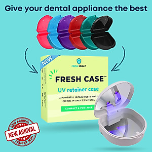 FRESH KNIGHT Retainer Case (2 Pack). Retainer Case with Vent Holes. Perfect for Denture, Mouth Guard, Aligner. (Black)