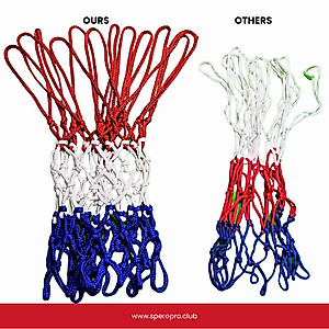 SperoPro Basketball Net - 7.16 Oz Professional Basketball Net Replacement Outdoor All Weather Anti Whip - Heavy Duty Basketball Hoop Net Replacement for Indoor or Outdoor Rim